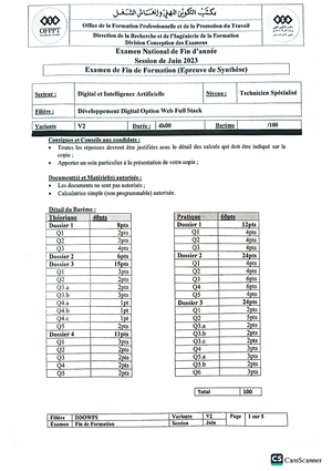 Cours AEP - Module d'alimentation en eau potable (AEP) + exercices d'application - COURS - Studocu