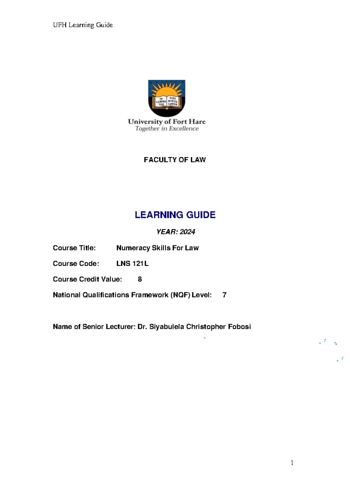 Numeracy Skills Learning Guide 2024 - FACULTY OF LAW LEARNING GUIDE ...