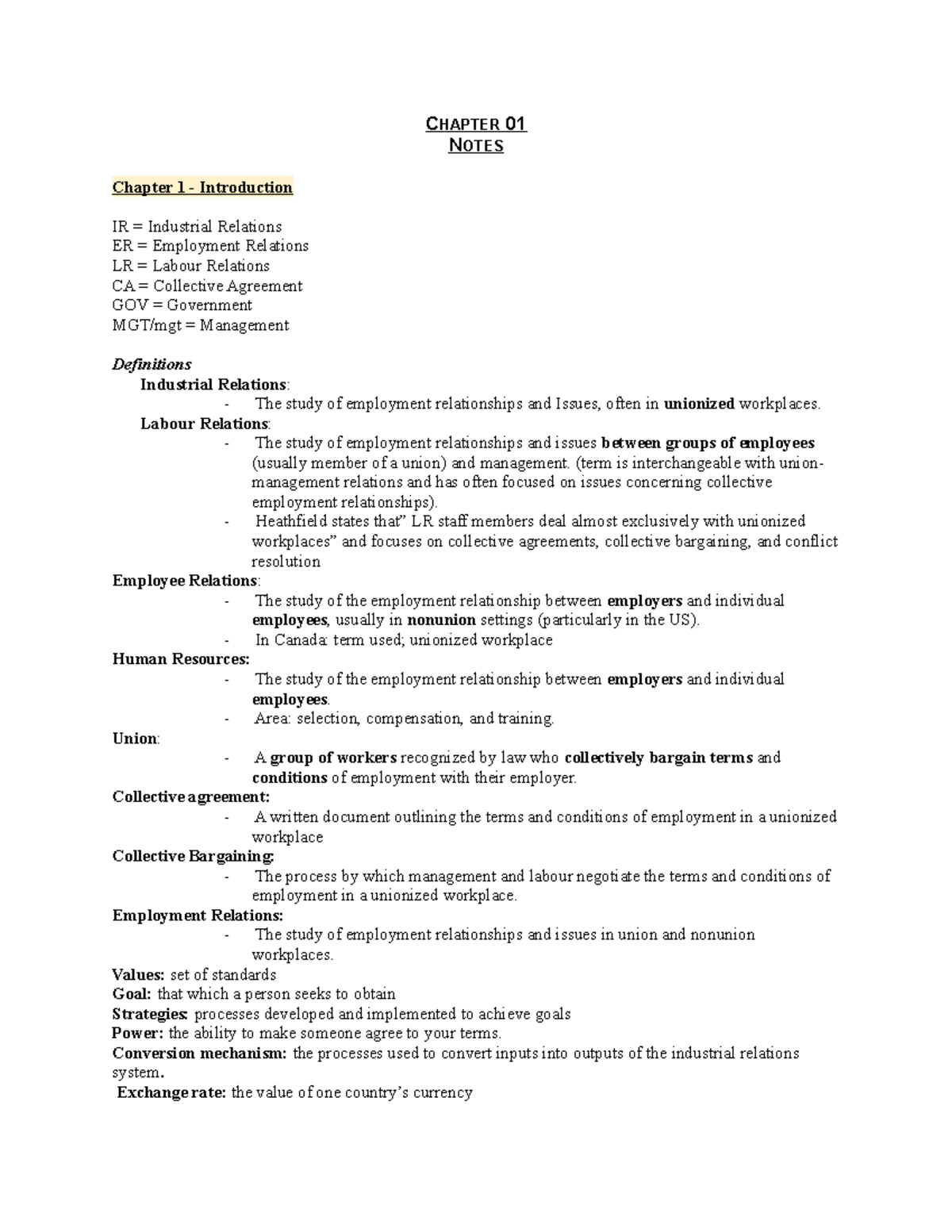 Notes - Ch 01 LRM class - CHAPTER 01 NOTES Chapter 1 Introduction IR ...