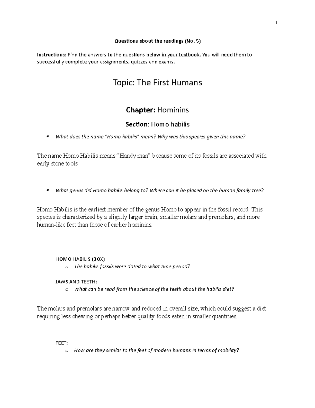 Question 6 Used For The Test 1 Questions About The Readings No 5