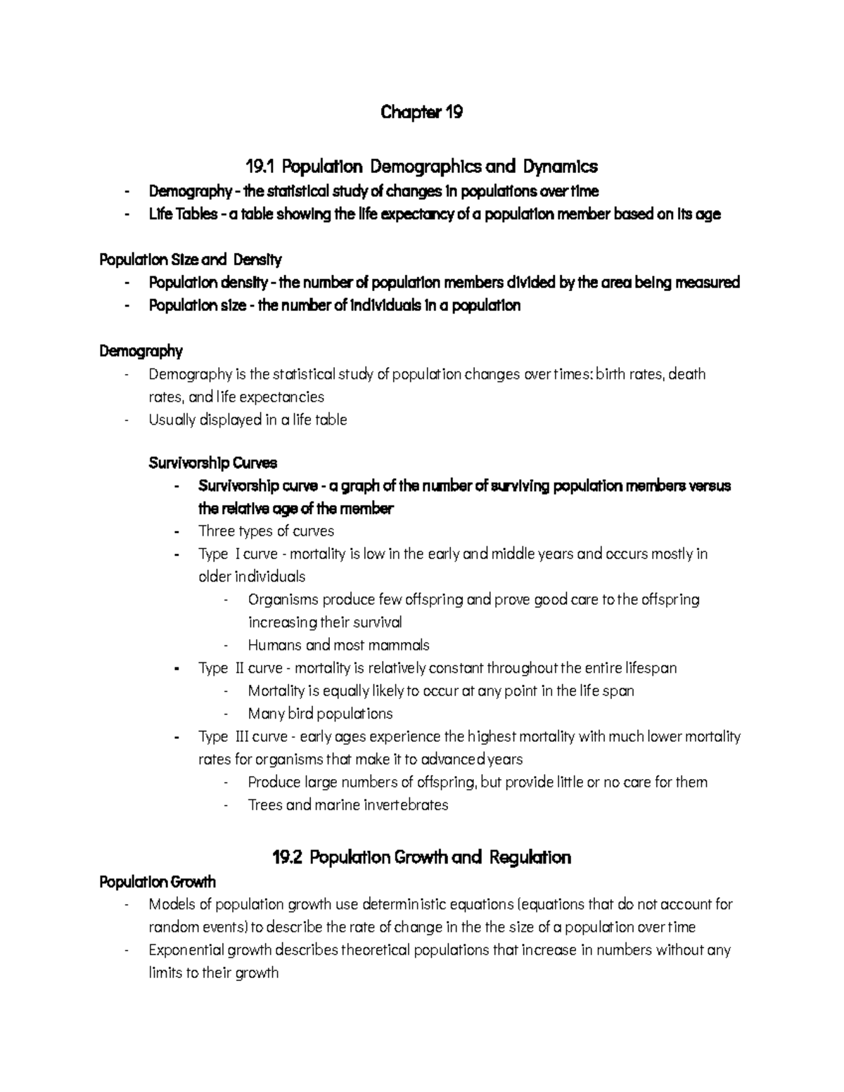 Lesson 22 - Principles of Biology - Chapter 19 19. 1 Population ...