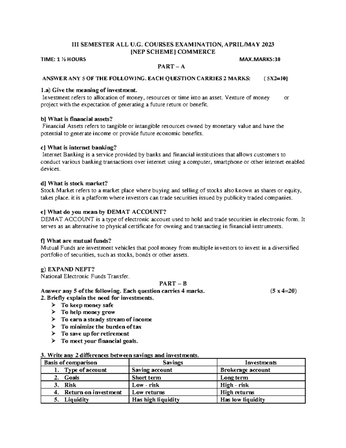 FA& IA Scheme - Know to a how a FA - III SEMESTER ALL U. COURSES ...