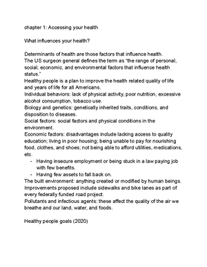 HED V01 Ch Outlines 1 - Accessing your health worksheet - HED V01 ...