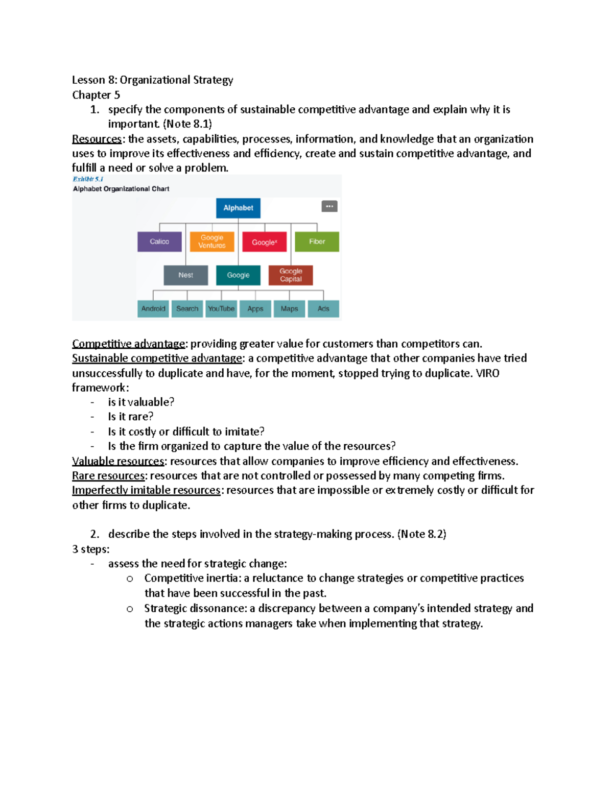 Lesson 8 - Organizational Strategy - Lesson 8: Organizational Strategy ...