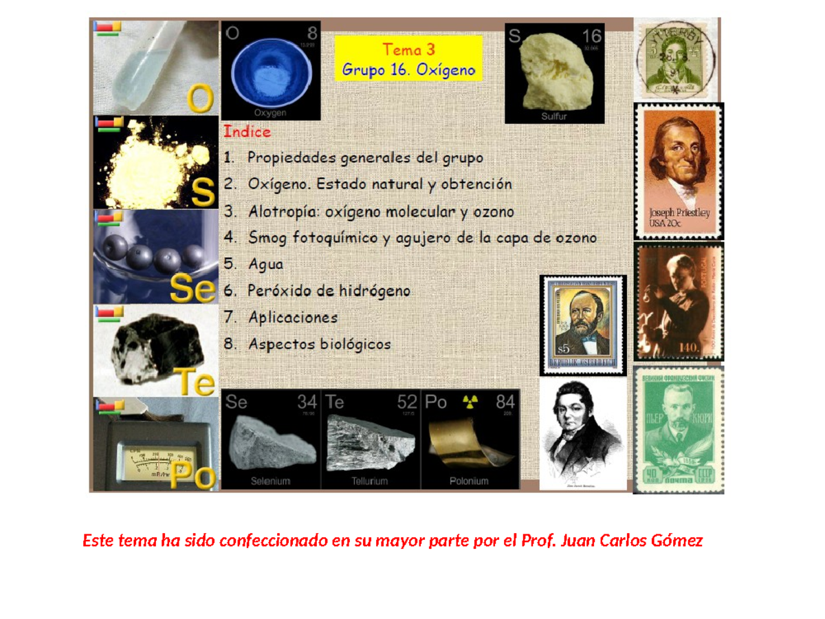 Química de los Anfígenos - Este tema ha sido confeccionado en su mayor ...