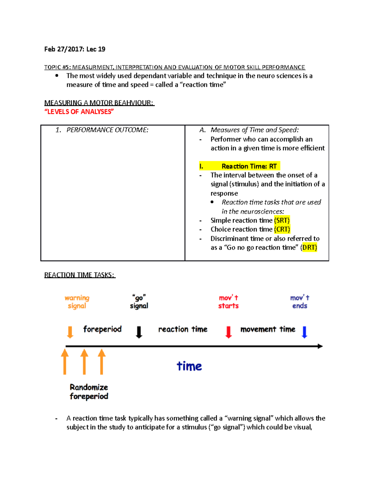 Lec 19 - Feb 27 - kin 1080 lecture notes - Feb 27/2017: Lec 19 TOPIC #5 ...
