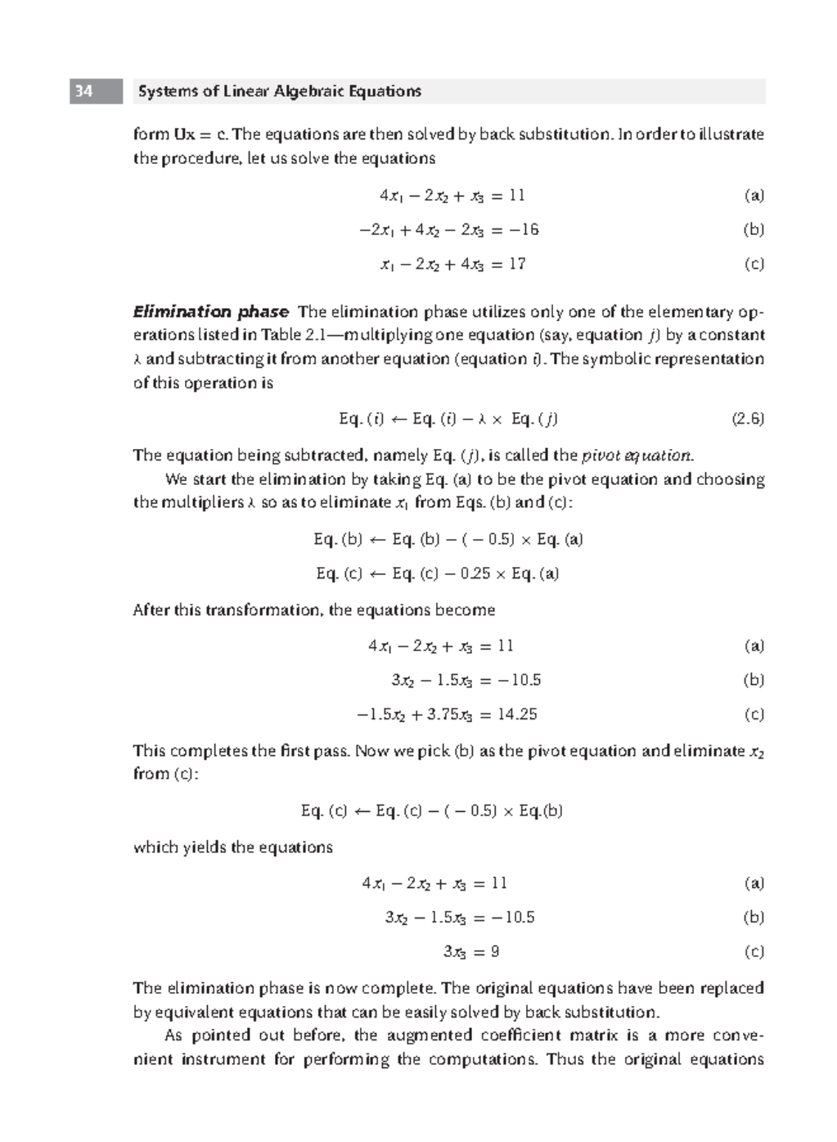 Numerical Method With Python 15 34 Systems Of Linear Algebraic Equations Form Ux C The