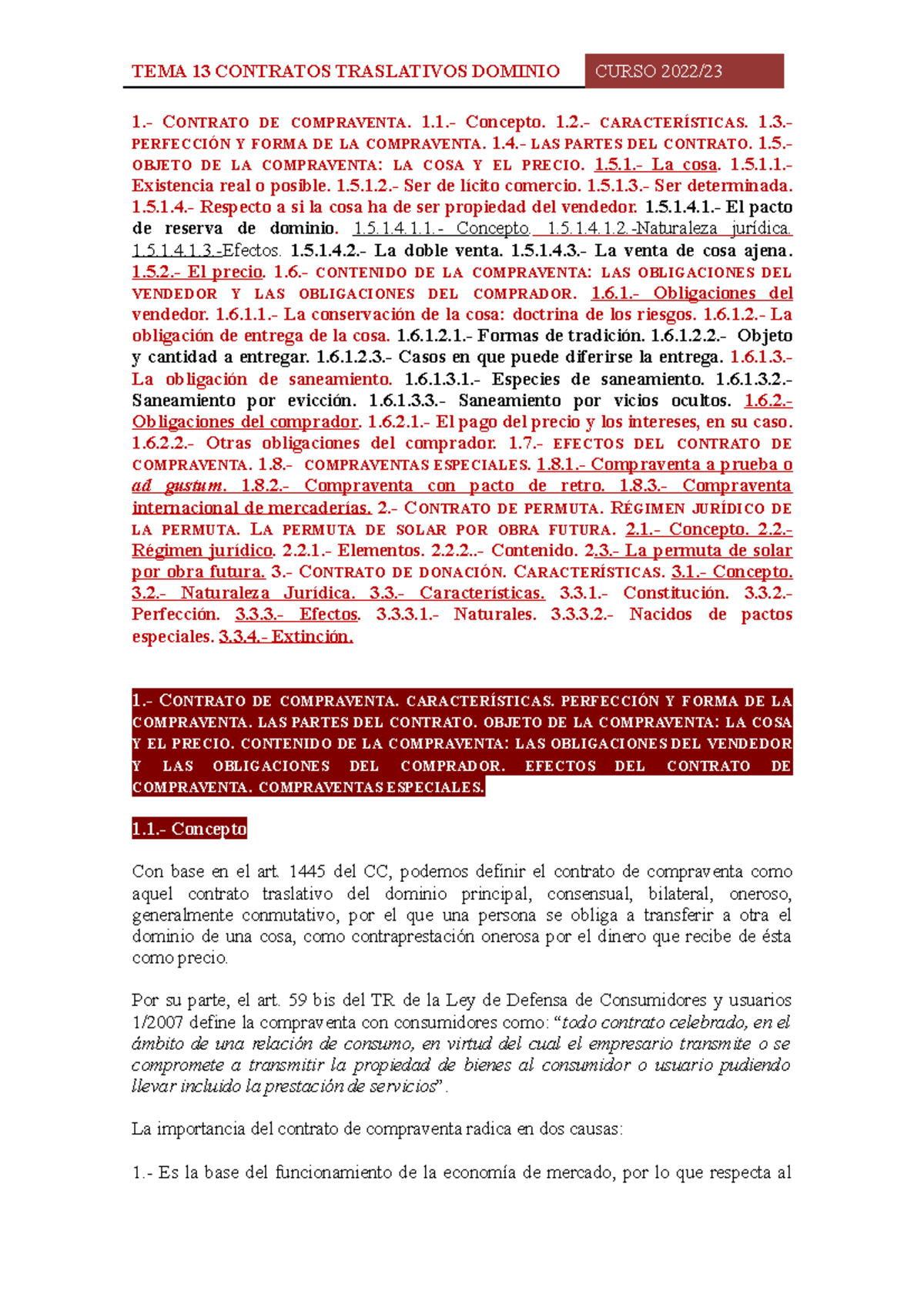 Contratos Traslativos De Dominio 1 Contrato De Compraventa 1
