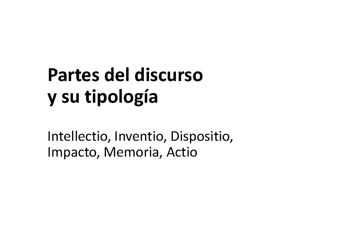 El discurso y su tipologia - Partes del discurso y su tipología ...