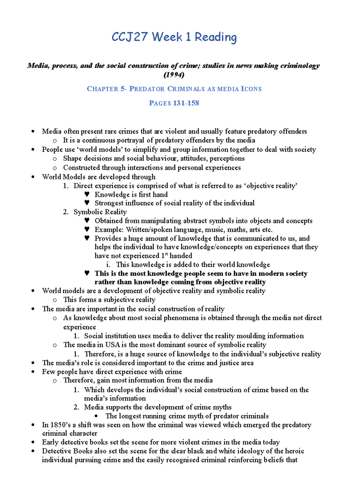 CCJ27 - Summary of Ray Surette's Predators as Media Icons - CCJ27 Week ...