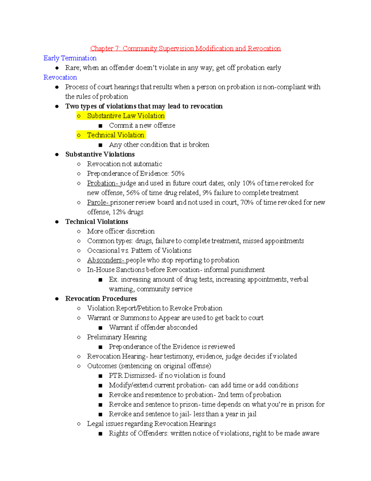Chapter 7 Community Supervision Modification and Revocation - Chapter 7 ...