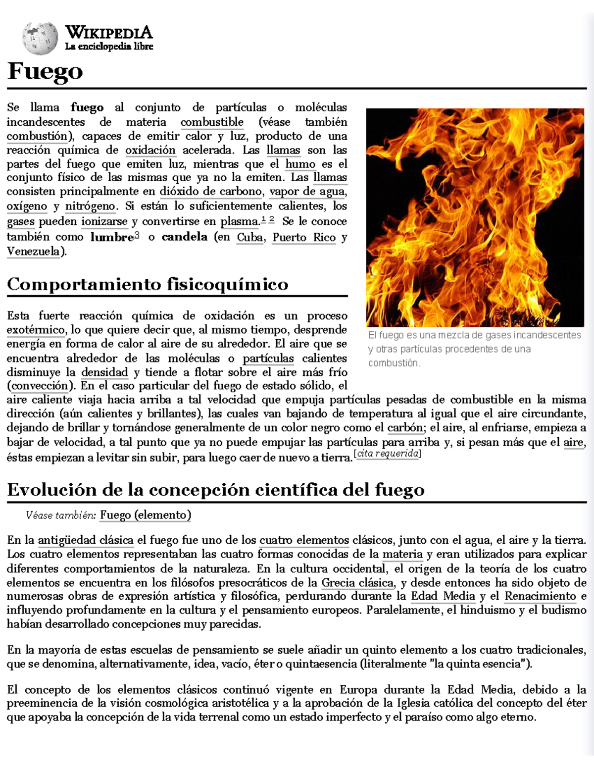 El Fuego - El fuego es una mezcla de gases incandescentes y otras ...