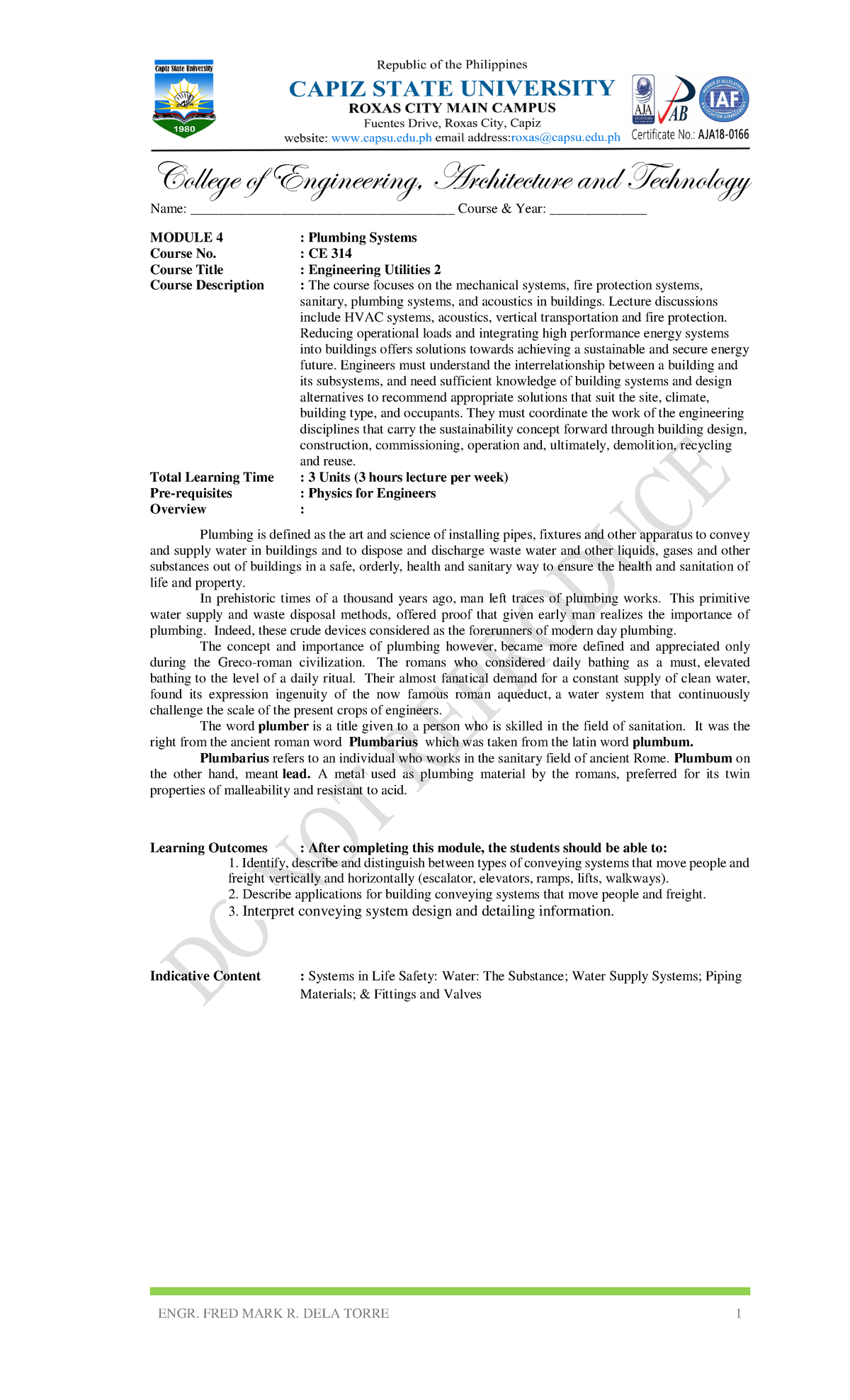 Module 4 - none - College of Engineering, Architecture and Technology ...