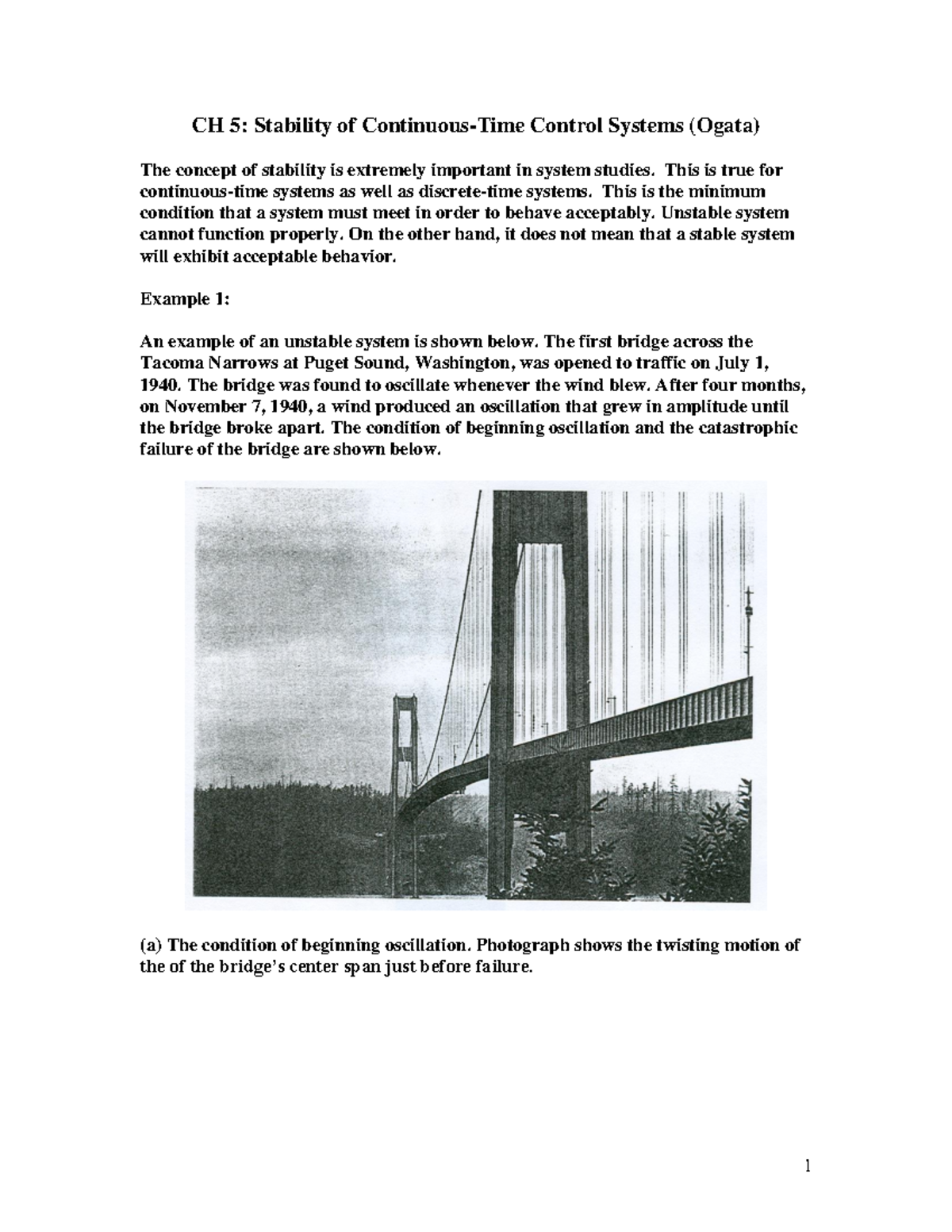 EECE425 CH5 Stability of Continuous-Time Control Systems - This is true ...