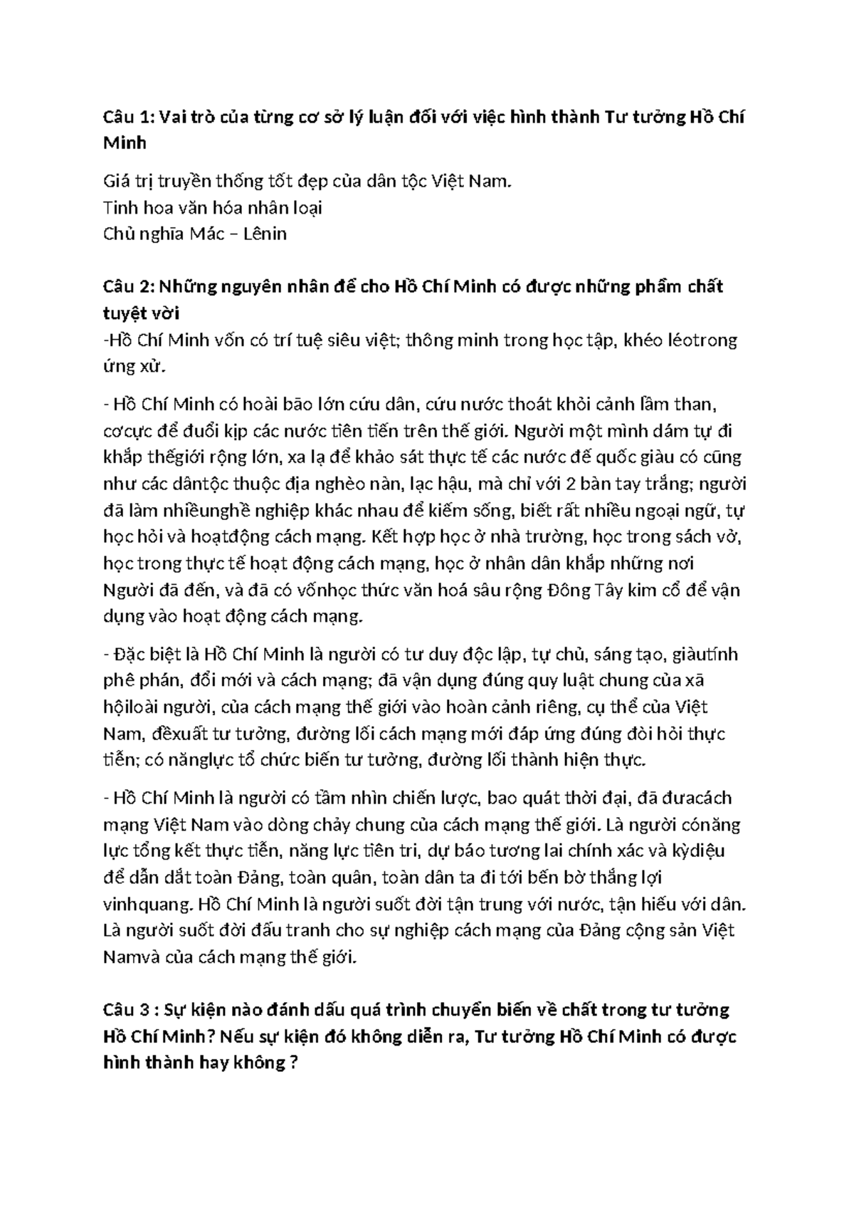 Phần thảo luận - Câu 1: Vai trò của từng cơ sở lý luận đối với việc ...