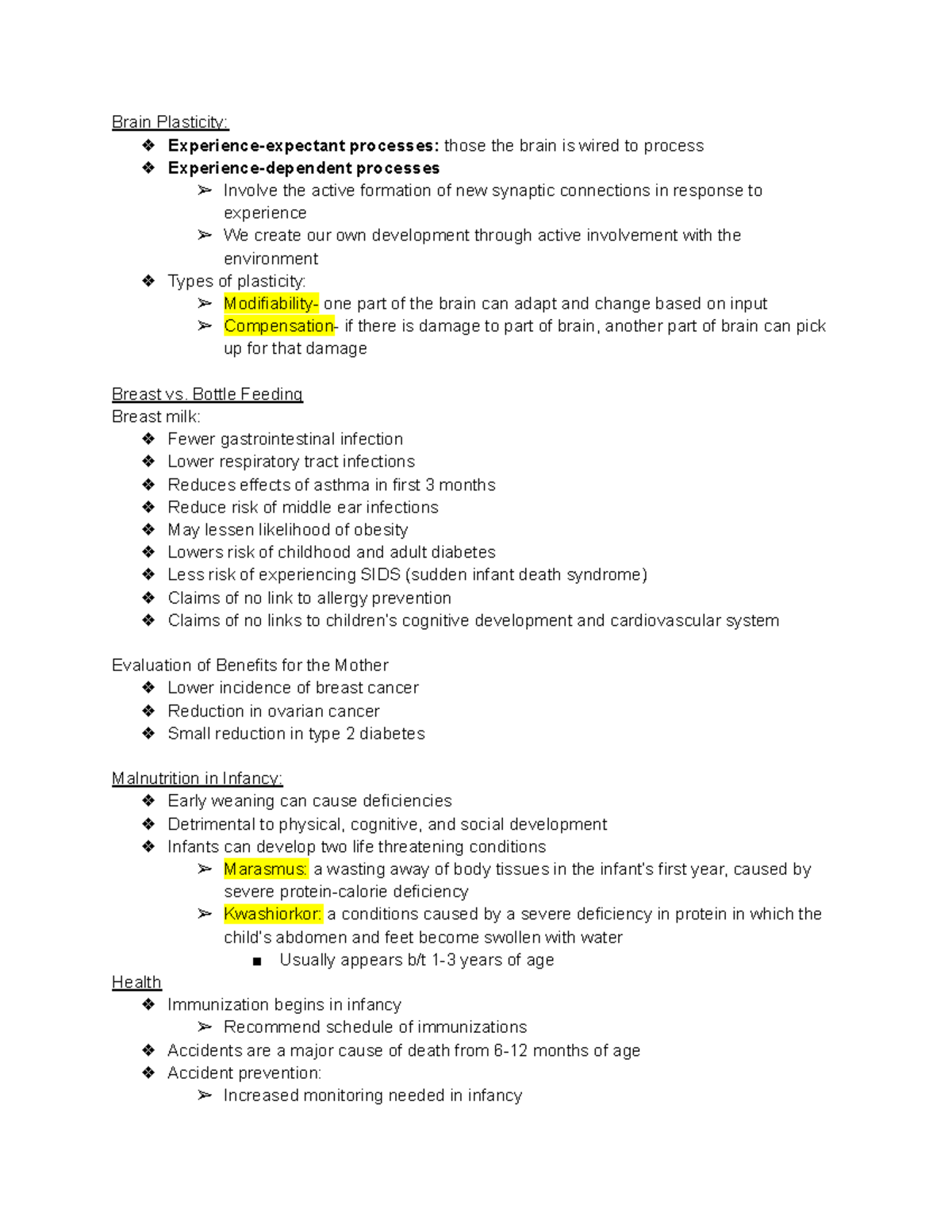 page 2 continued - Brain Plasticity: Experience-expectant processes ...