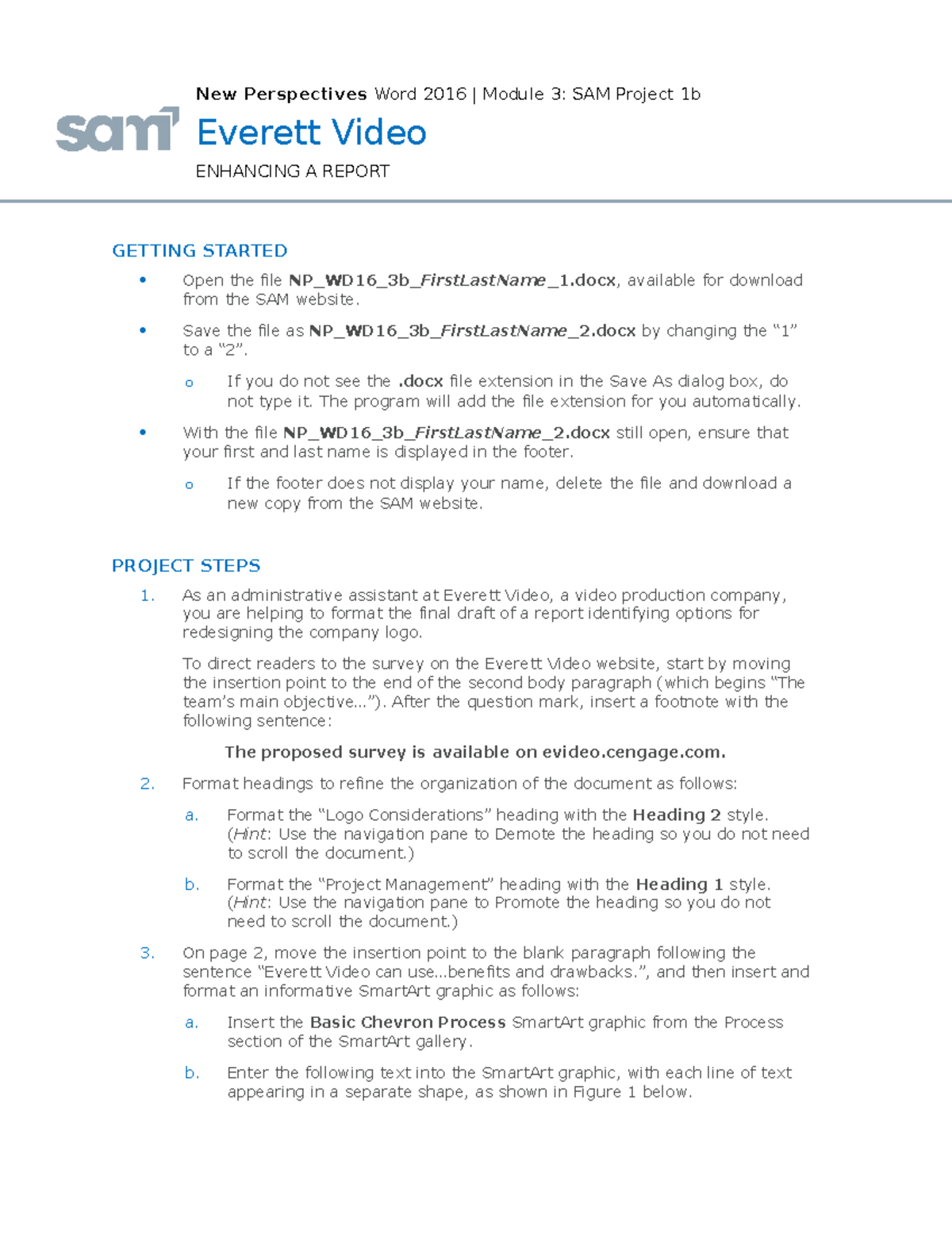 Instructions NP WD16 3b - Everett Video ENHANCING A REPORT GETTING ...
