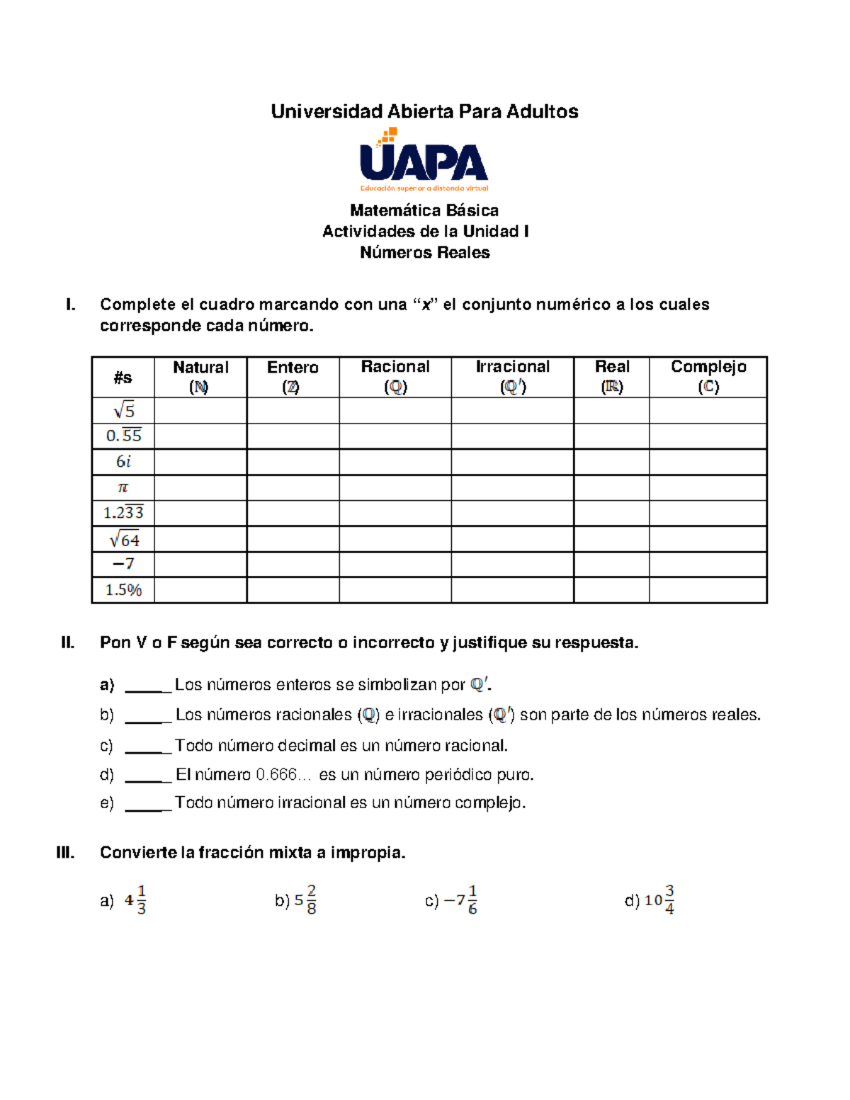 Tarea # 1 matematica - Universidad Abierta Para Adultos Matemática ...