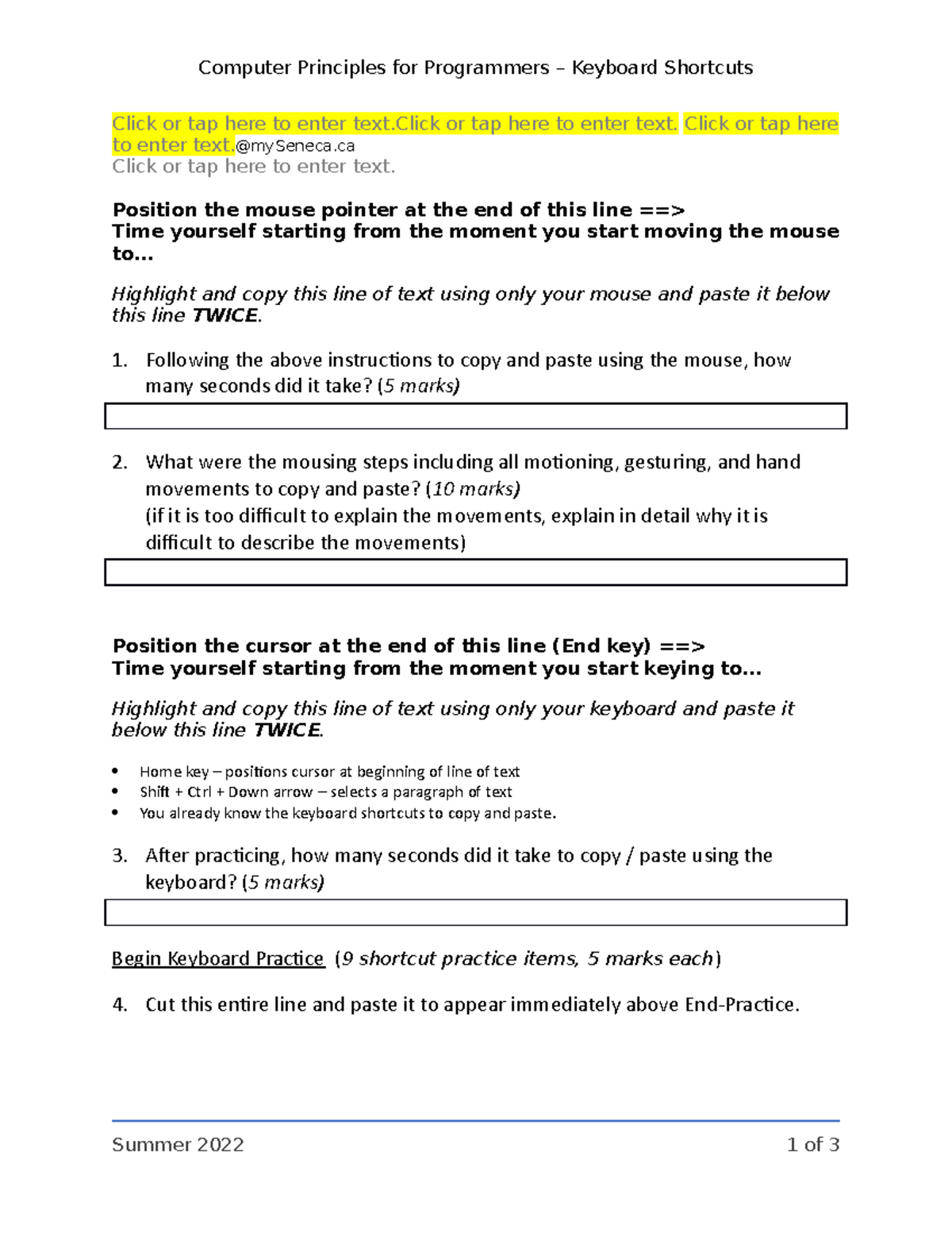 CP4P Week2 Activity - Computer Principles for Programmers – Keyboard Shortcuts Click or tap here ...