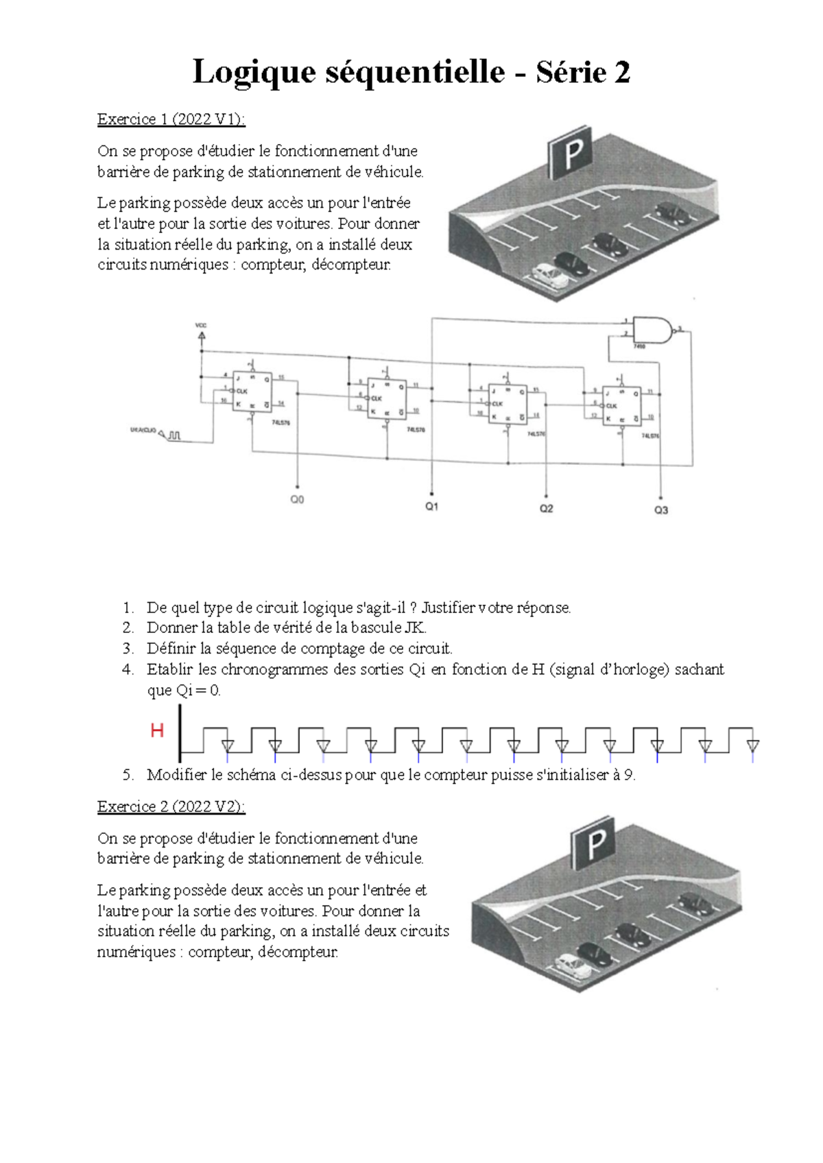 Série 2 compteurs - comp - Exercice 1 (2022 V1): On se propose d ...