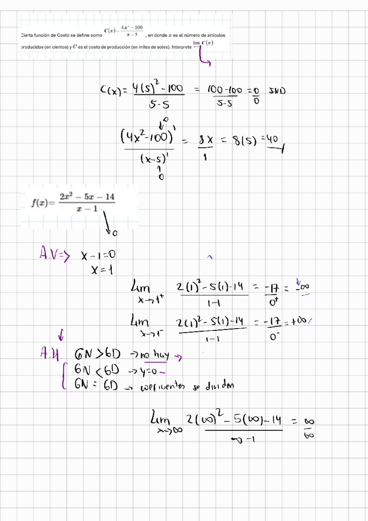 Repaso ec2 mate I - Fijas - c(x) Cierta función de Costo se define como , en donde x es el ...
