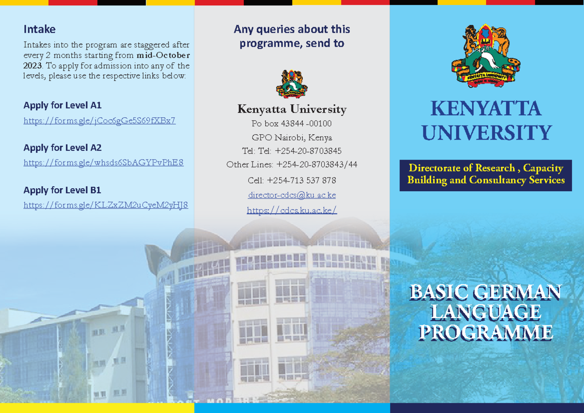 Basic German Language Programme Brochure - Intake Intakes into the ...