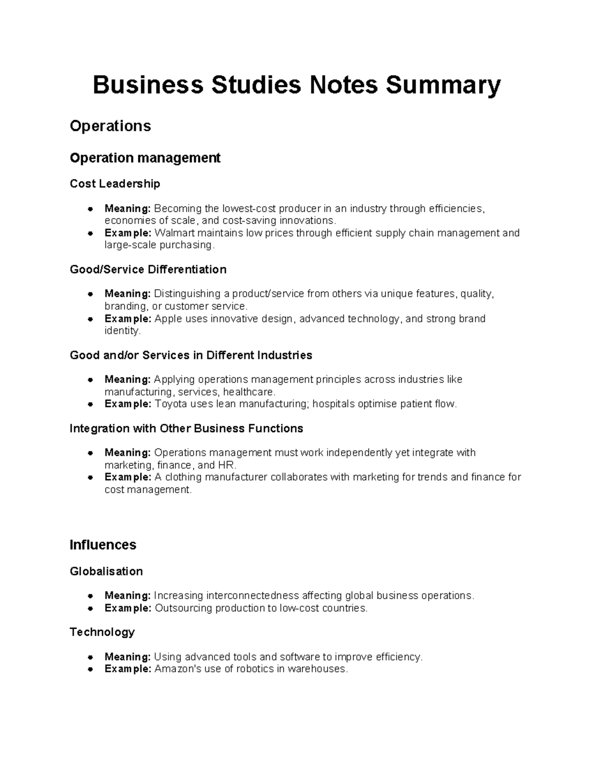 Business Studies Notes Summary - Business Studies Notes Summary ...