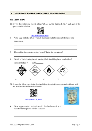 Acids and alkalis 9-5- Chemistry Practical Procedure of Acids and ...