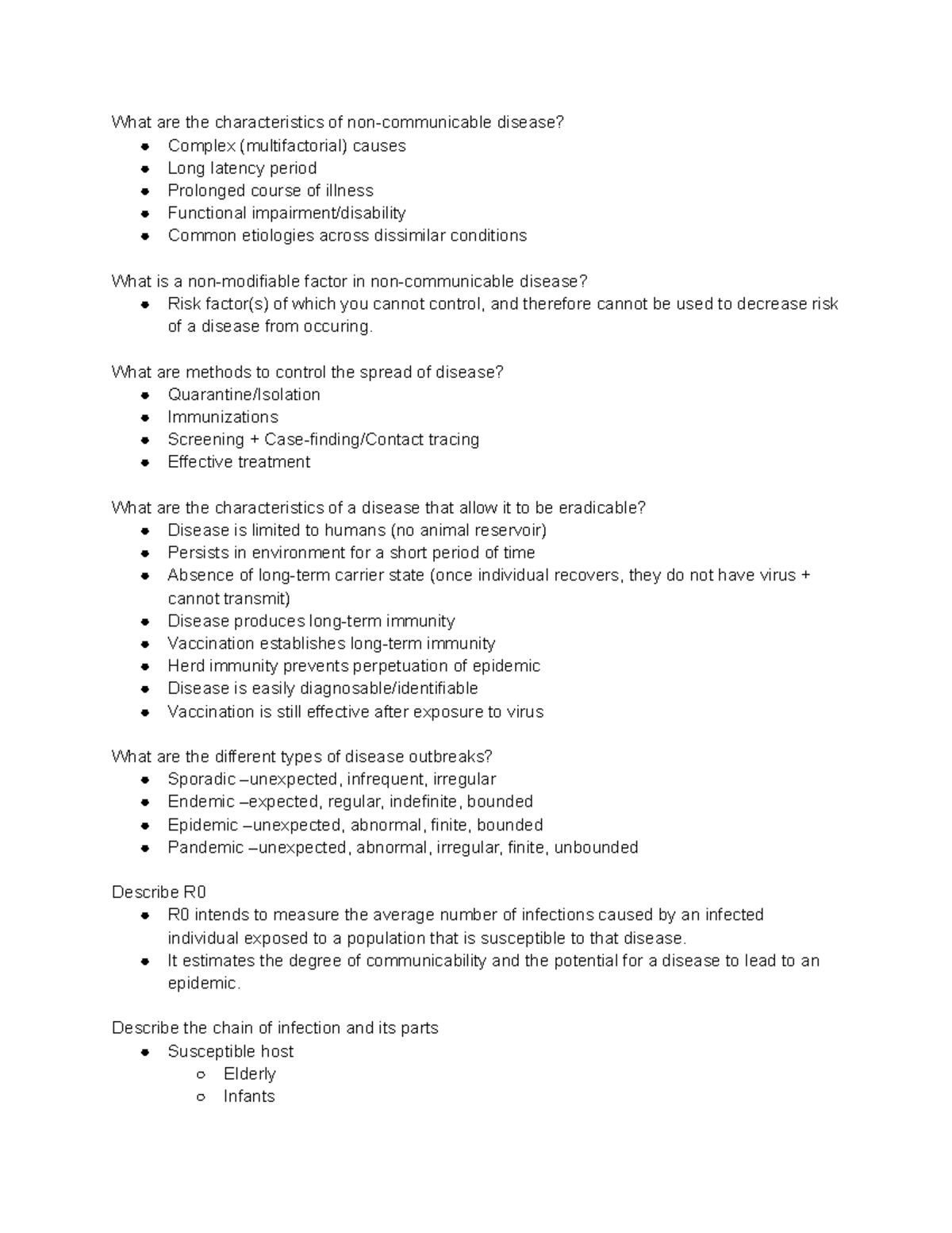 Pubh Exam 3 Study Guide - What are the characteristics of non ...