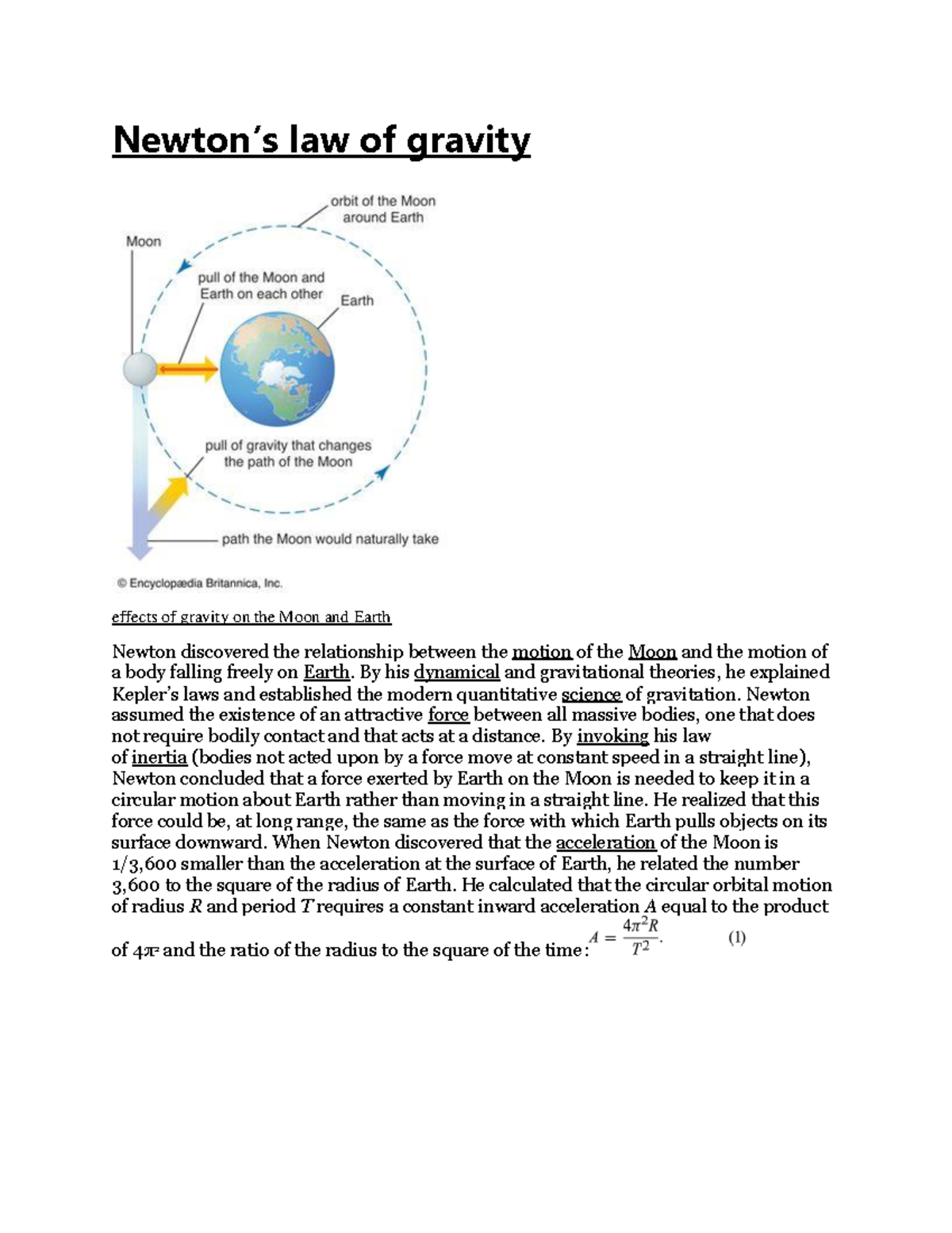 Newton 3 - Newton’s law of gravity effects of gravity on the Moon and ...