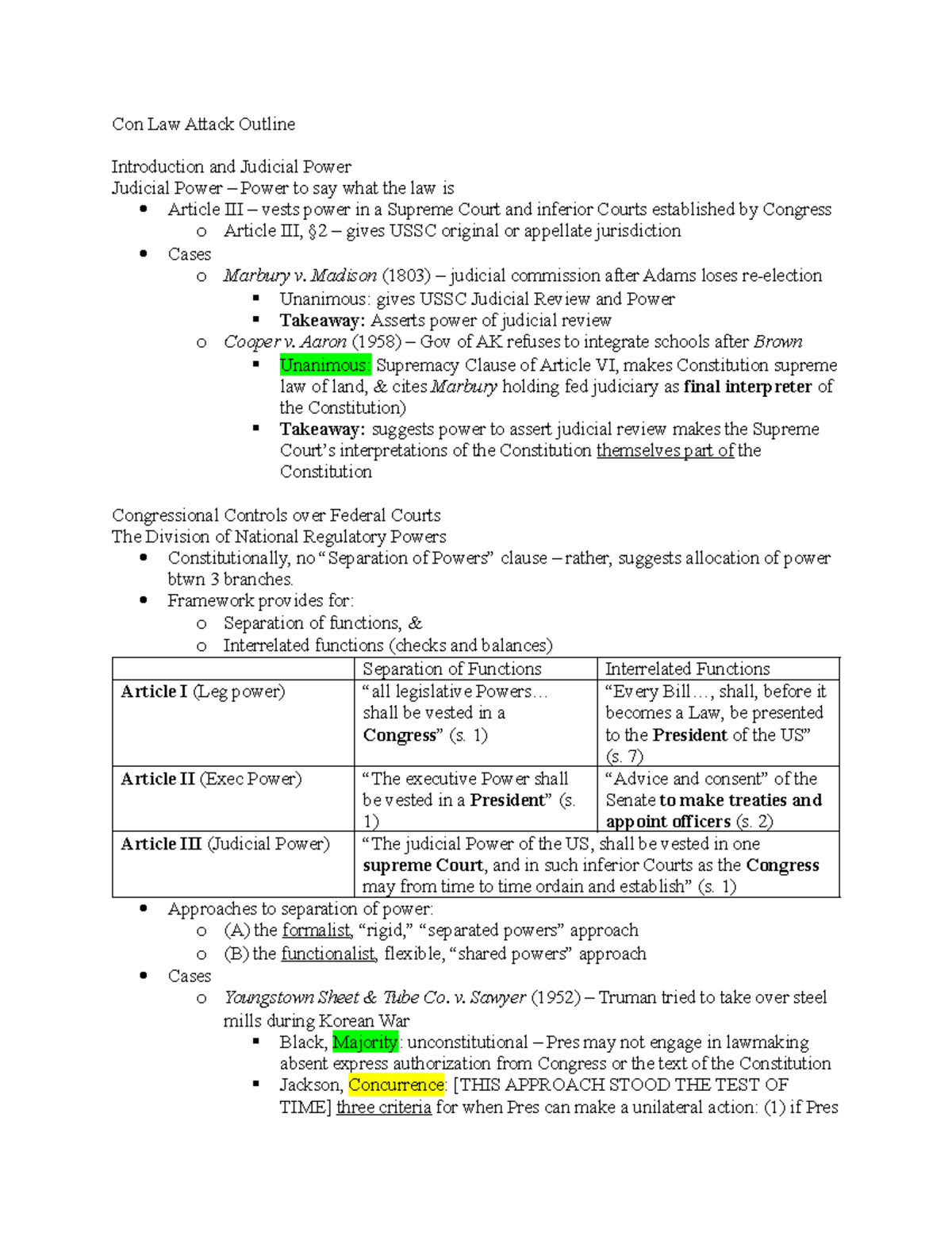 Con Law Attack Outline - Con Law Attack Outline Introduction and ...
