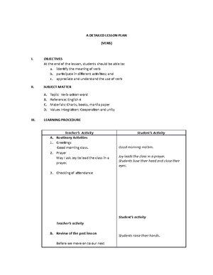 LP Verbs 2 - English 7- Verb (Lesson Plan) - SEMI- DETAILED ENGLISH ...