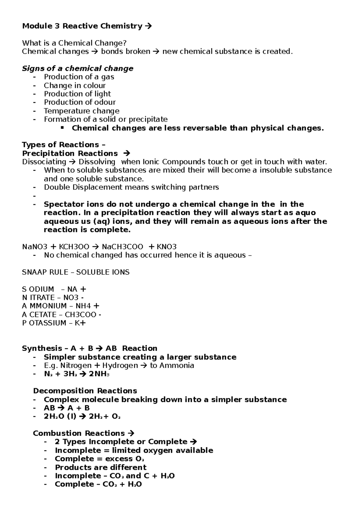 Module 3 Reactive Chemistry - Module 3 Reactive Chemistry What is a ...