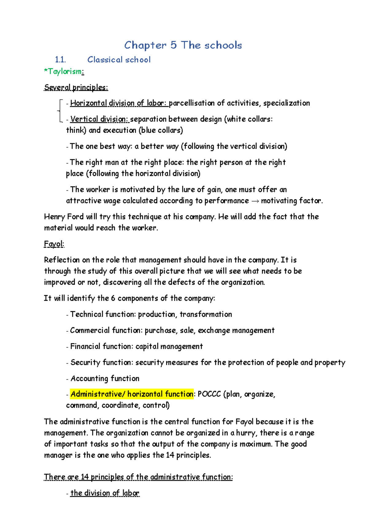 Chapter 5 The schools - Sociology Of Culture lecture notes - Chapter 5 ...