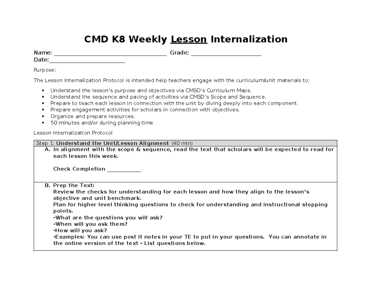 +Weekly+Lesson+Internalization - CMD K8 Weekly Lesson Internalization ...