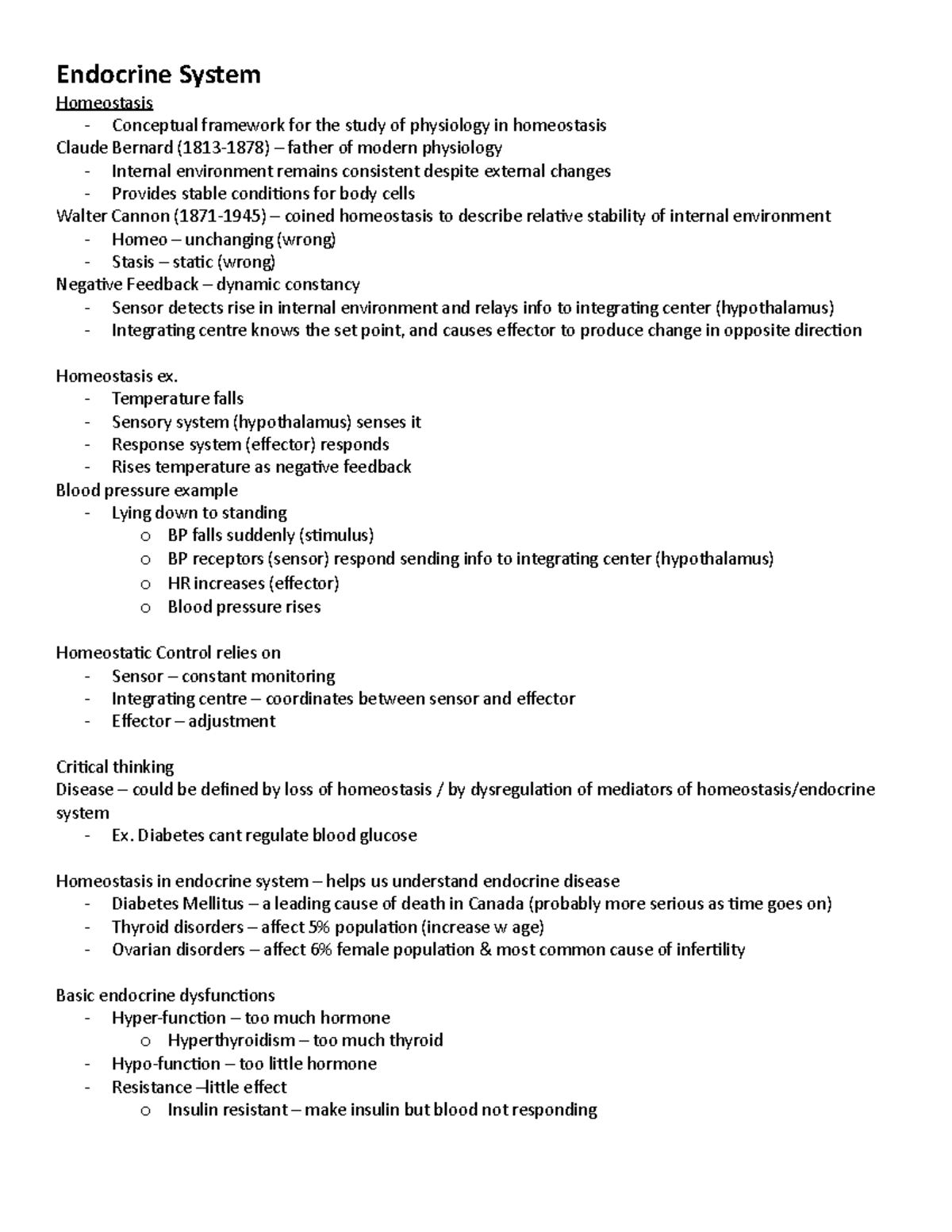 BIOM3200 1 Endocrine System - Endocrine System Homeostasis - Conceptual ...