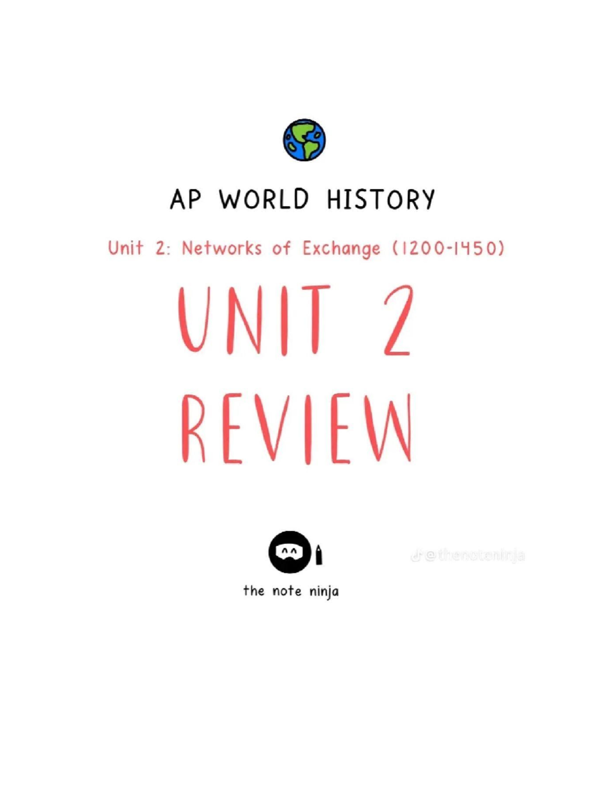 AP World History Unit 2 Networks of Exchange - Studocu