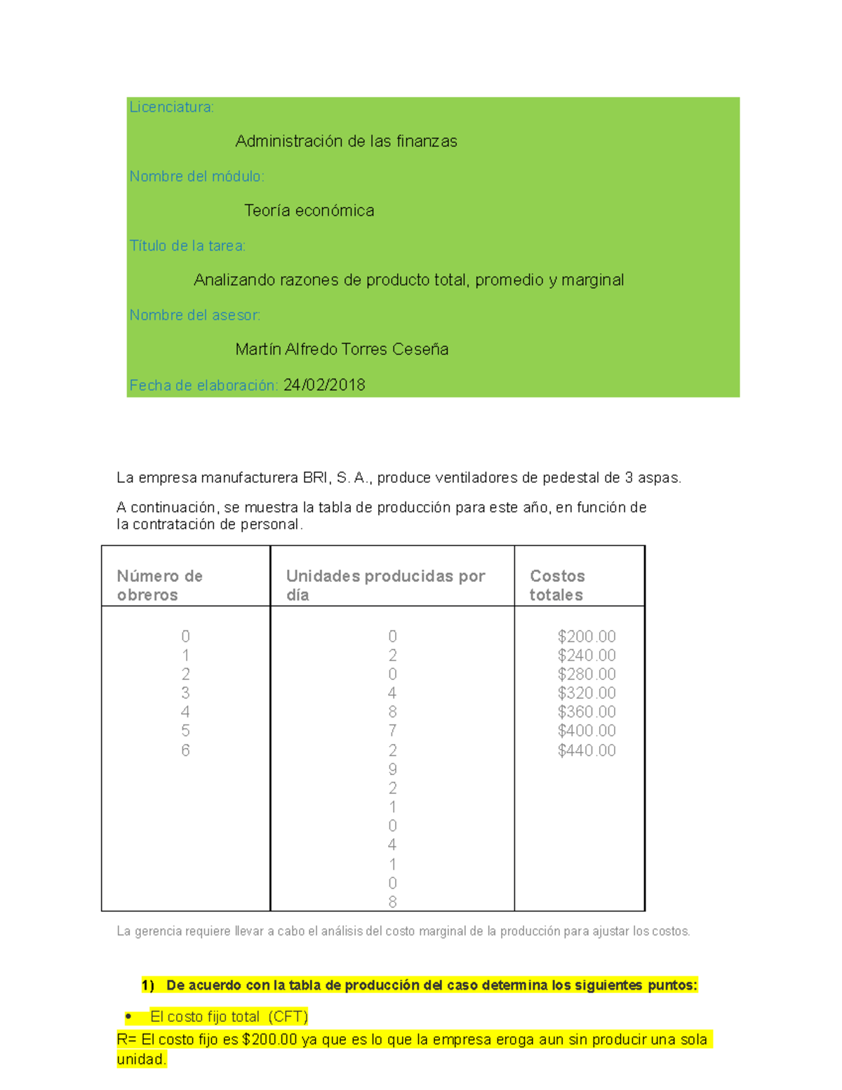 376635524 Analizando Razones de Producto Total Promedio y Marginal ...