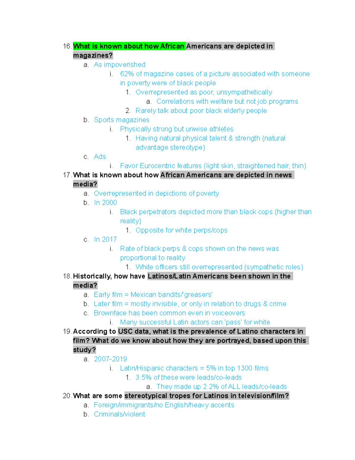 COMM480 Midterm Study Guide Part 3 - What is known about how African ...