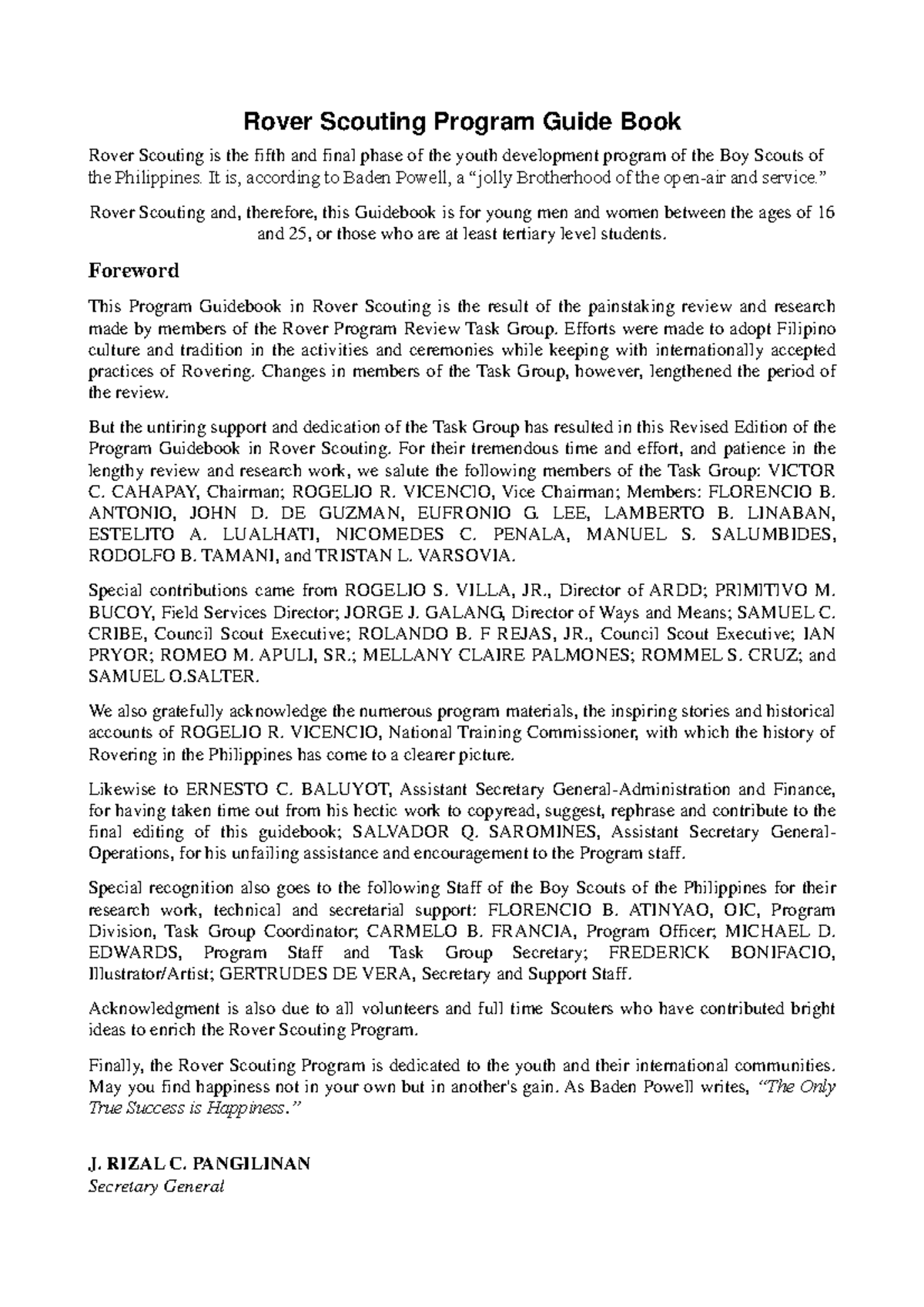 Rover Scouting Program Guidebook - It is, according to Baden Powell, a ...