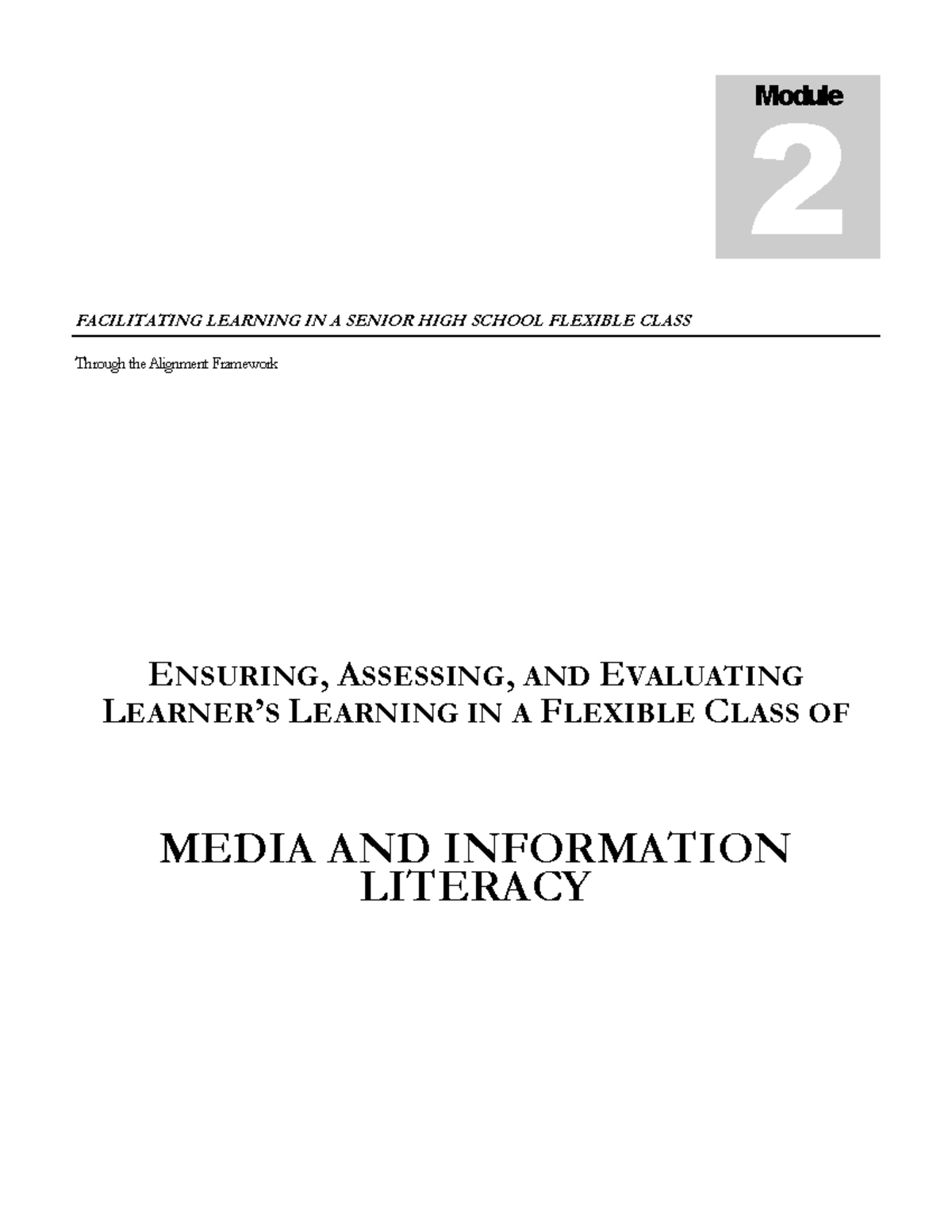 Part 1. Common Parts of the Module - FACILITATING LEARNING IN A SENIOR ...