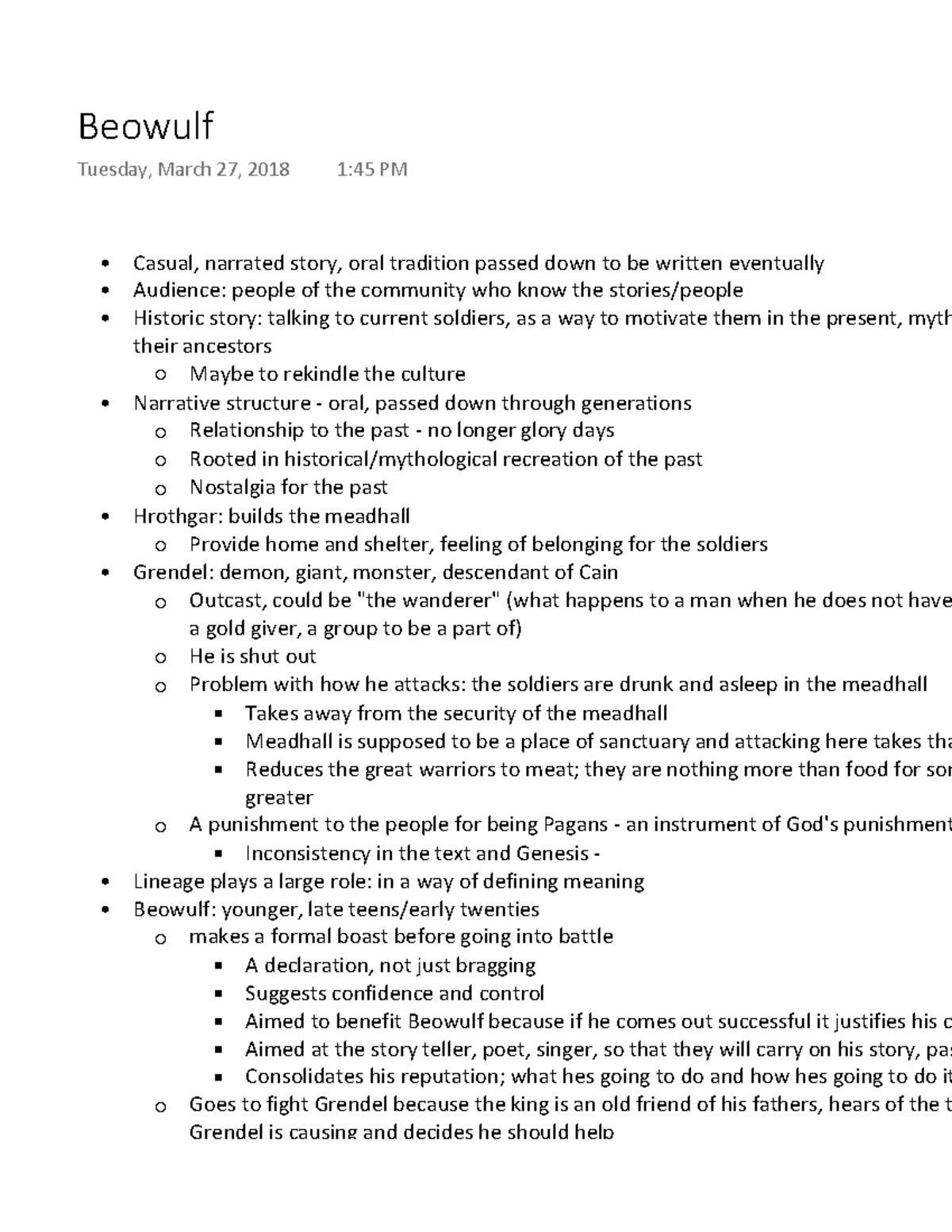 Beowulf - notes - Warning: TT: undefined function: 32 Casual, narrated ...