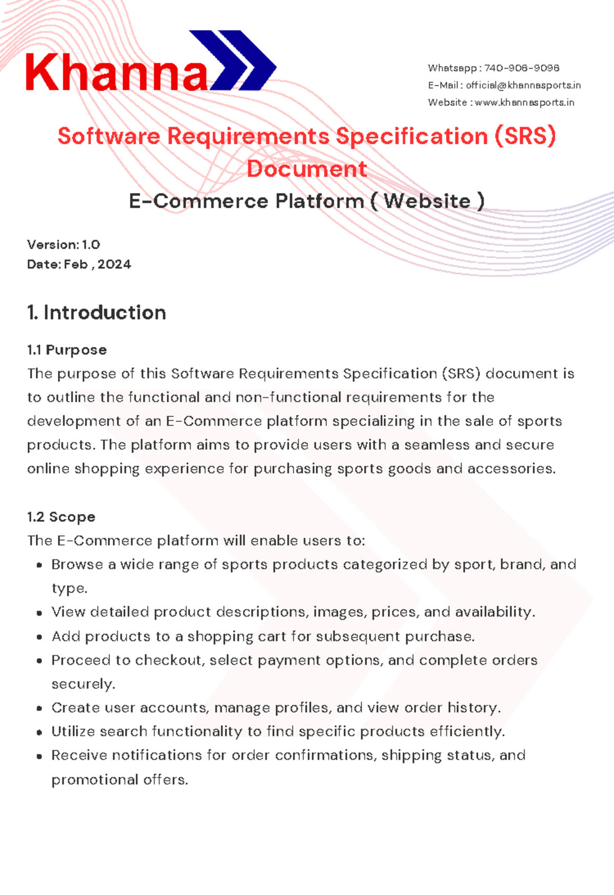 SRS Document - fvfbfg - 1. Introduction 1 Purpose The purpose of this ...