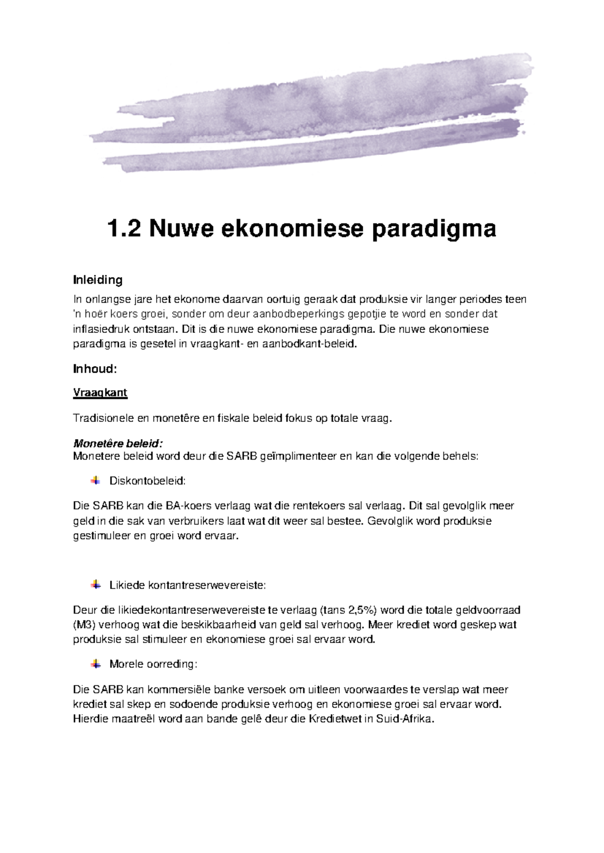 EKON-gr12-die-nuwe-ekonomiese-paradigma - 1 Nuwe ekonomiese paradigma ...