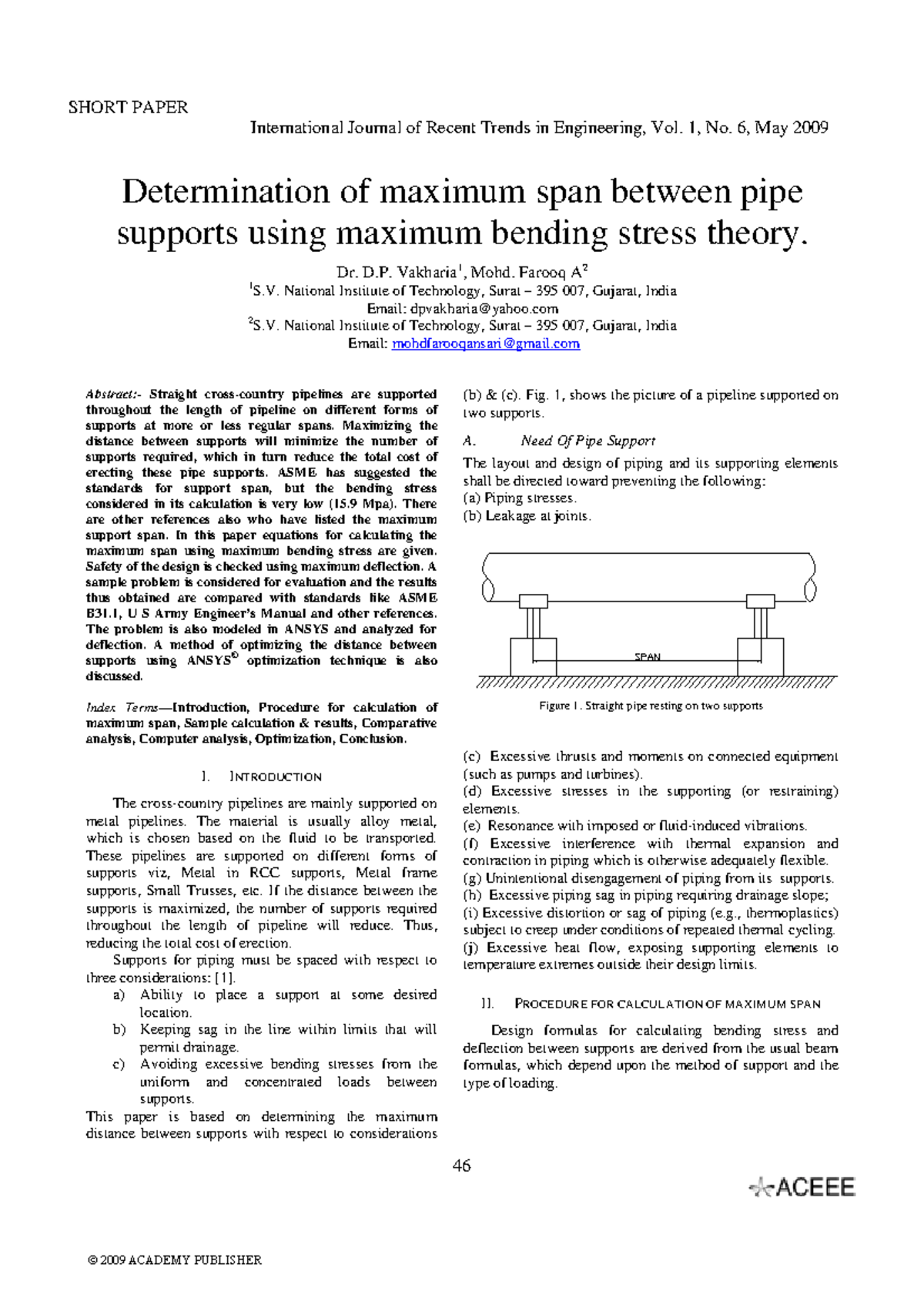 Determination Of Max Span Between Pipe Supports Using Maximum Stress ...
