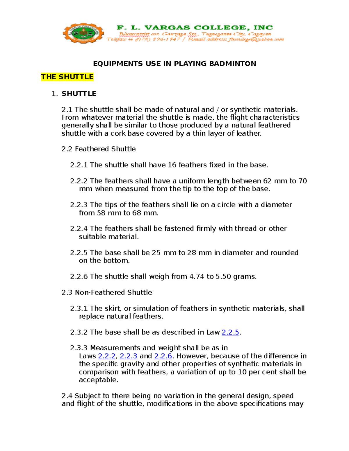 Equipments-USE-IN- Playing- Badminton - EQUIPMENTS USE IN PLAYING ...