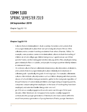 Class notes for COMM 3100 chapter 3 pg 66-92 - COMM 3100 SPRING ...