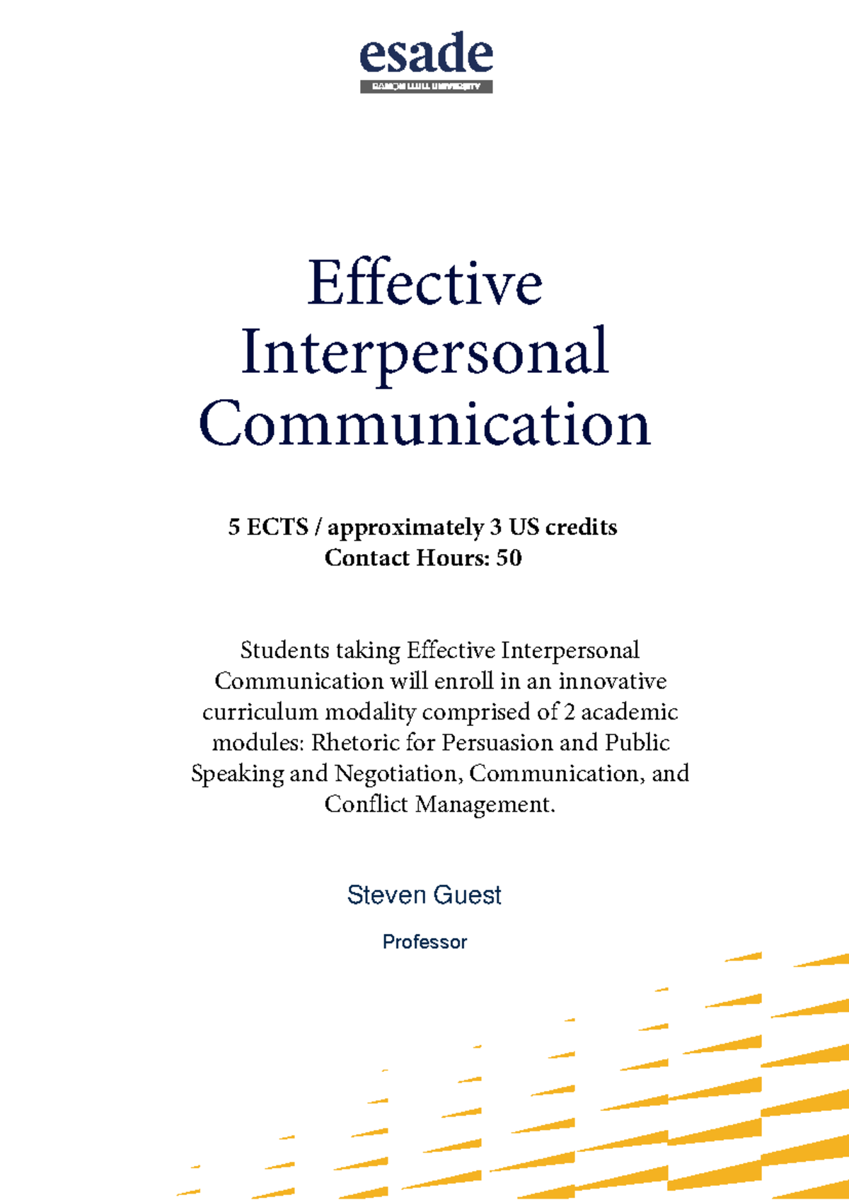 Esade+syllabus+Effective+Interpersonal+Communication+2021 - Effective ...