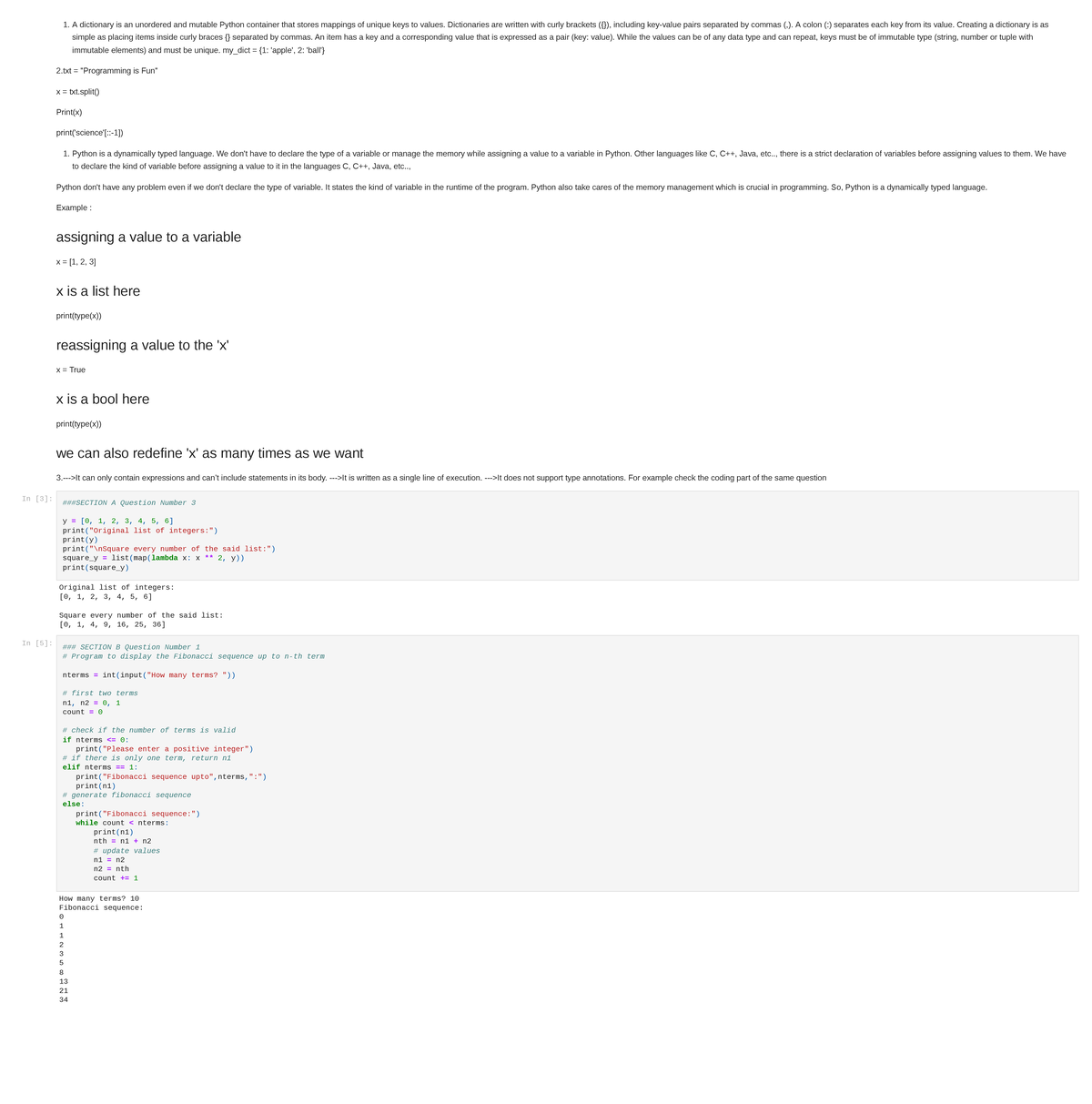 Devadathan EK - Python Basics - 1. A dictionary is an unordered and ...