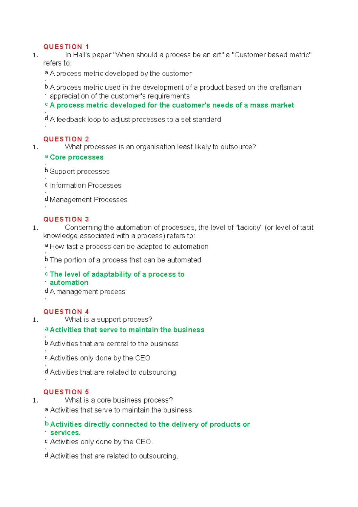 Final Online Exam answers - QUESTION 1 1. In Hall's paper "When should ...